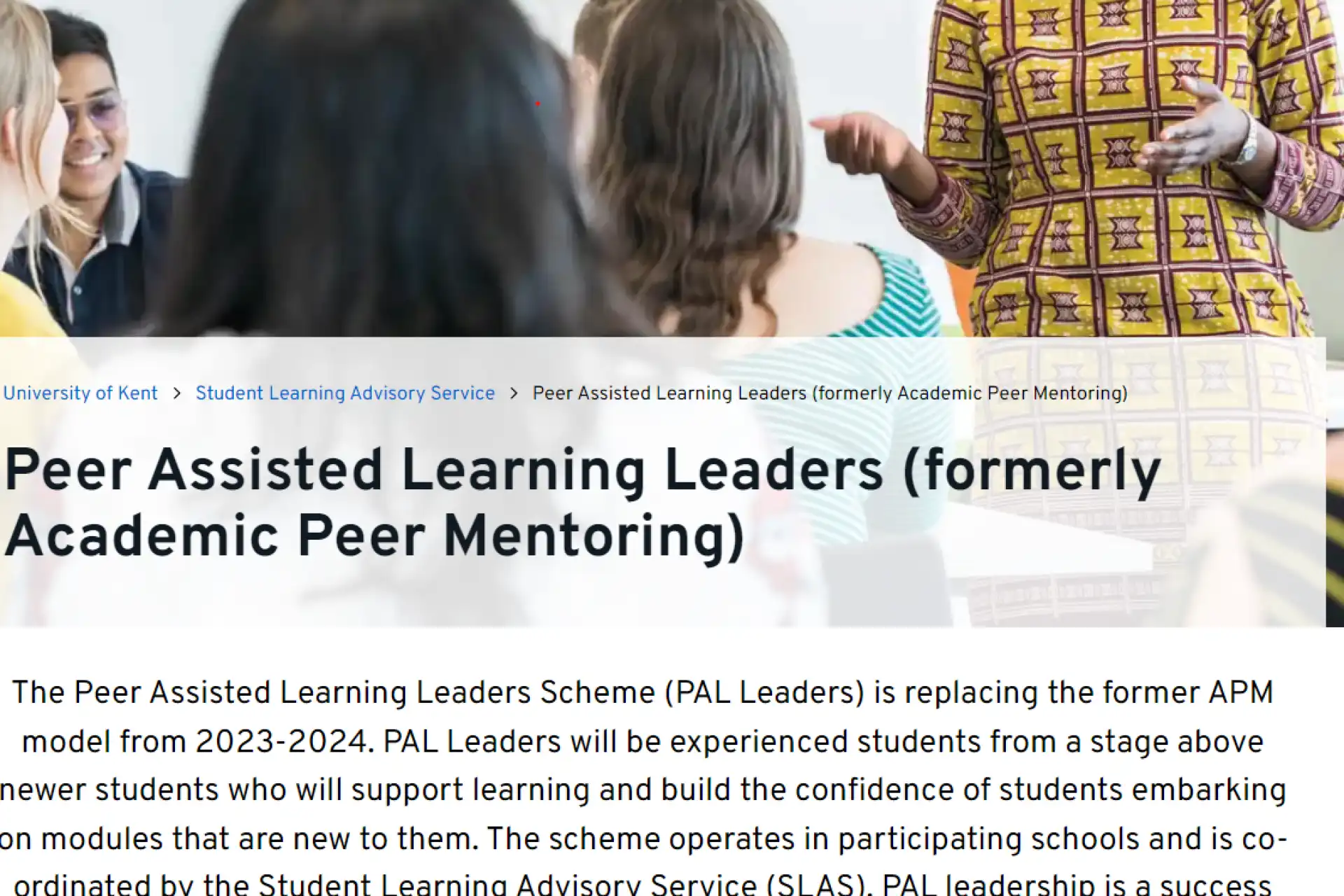 Peer Assisted Learning Leaders - About the scheme - Your studies ...