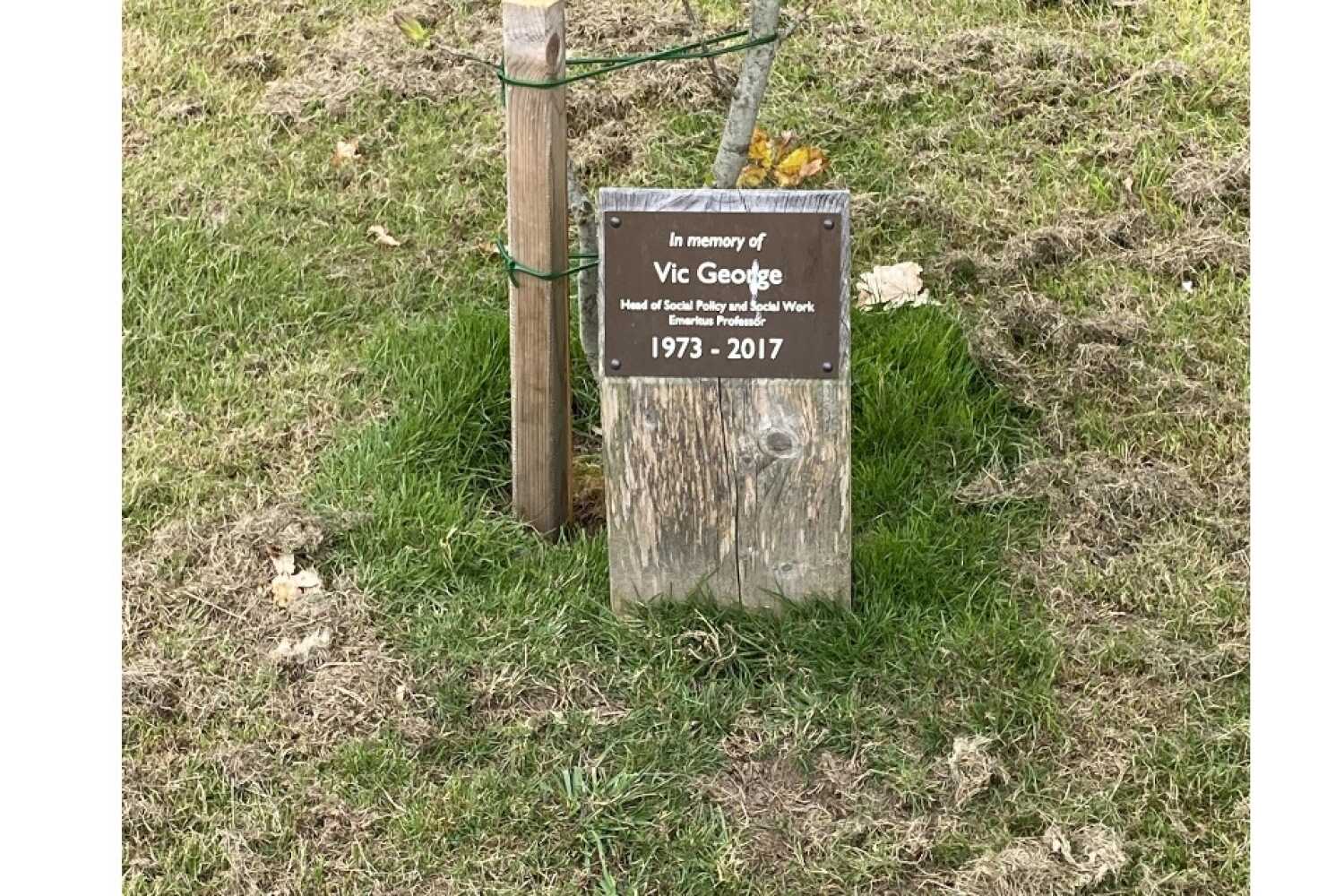 Memorial Plaque for Vic George - Kent Alumni - University of Kent